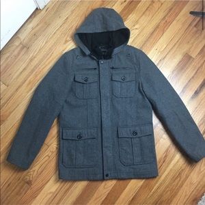 Guess | Jackets & Coats | Guess Mens Gray Military Jacket With Hoodie ...